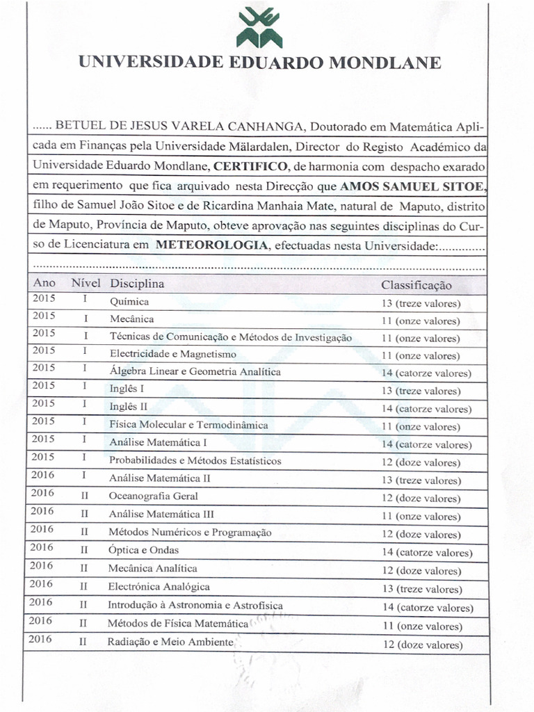 Certificado Cadeiras | PDF