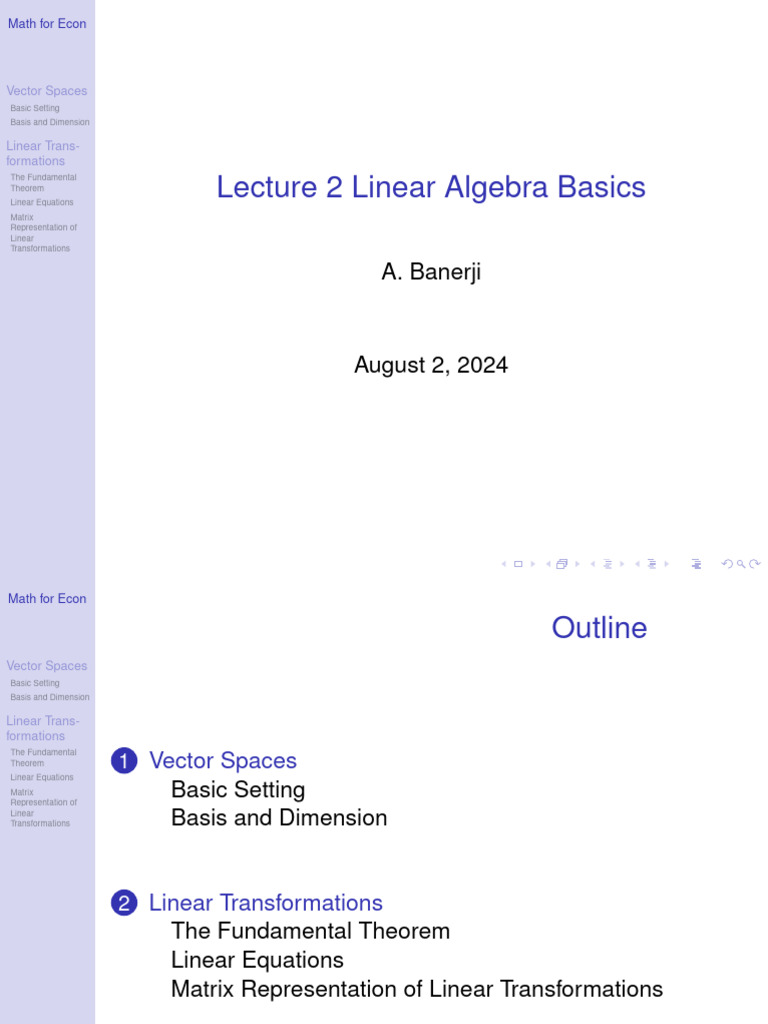 Linear Algebra Basics | PDF | Linear Map | Vector Space