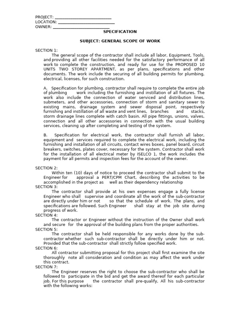 Specification Sample Detailed | PDF | Concrete | Reinforced Concrete