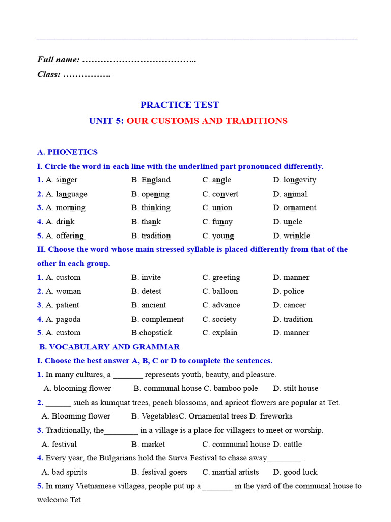 PRACTICE TEST UNIT 5 (1) | PDF