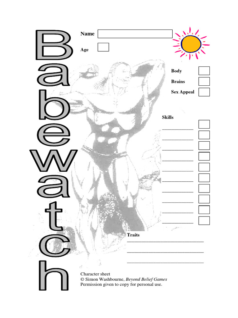 Babewatch Hunk Sheet | PDF