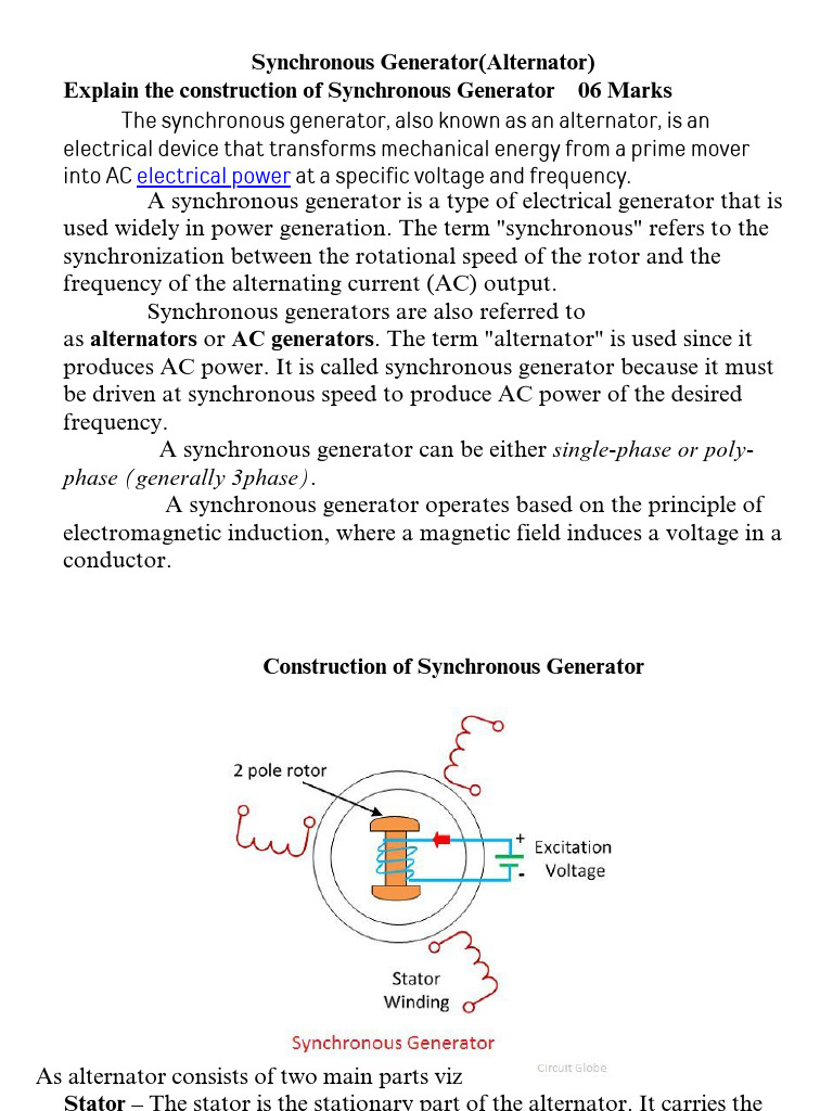 Synchronous Generator (Alternator) .PPTX 20250131 135653 0000 | PDF ...