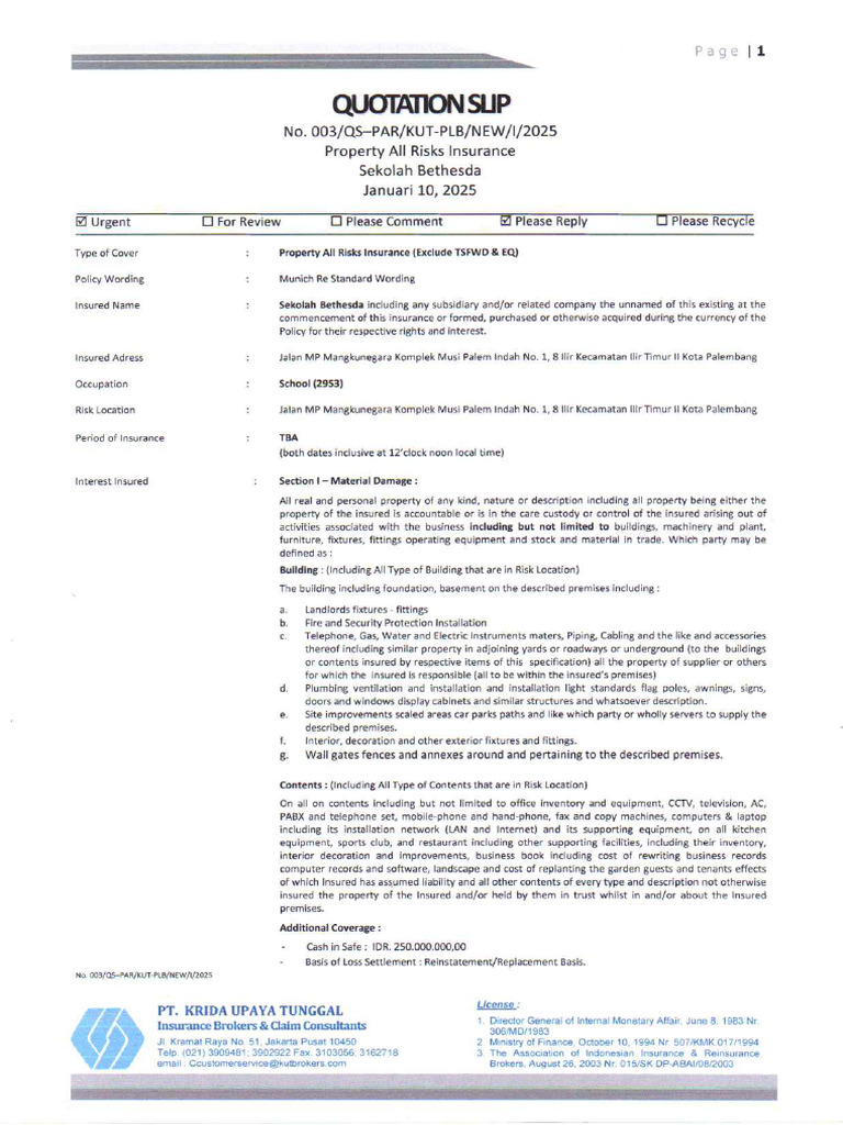 QS. 003 PAR - Sekolah BETHESDA | PDF