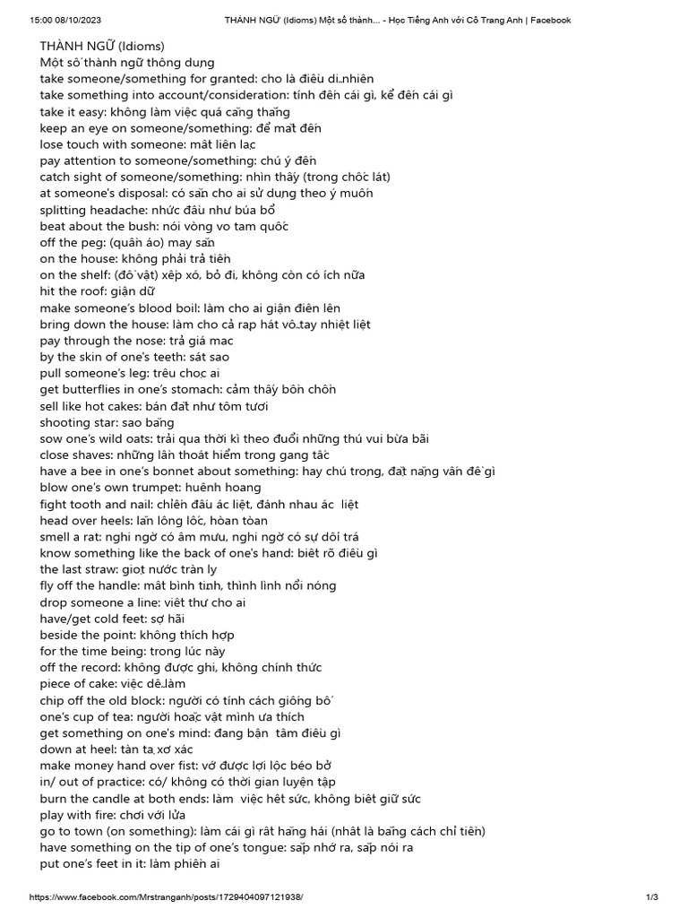 THÀNH NG (Idioms) | PDF