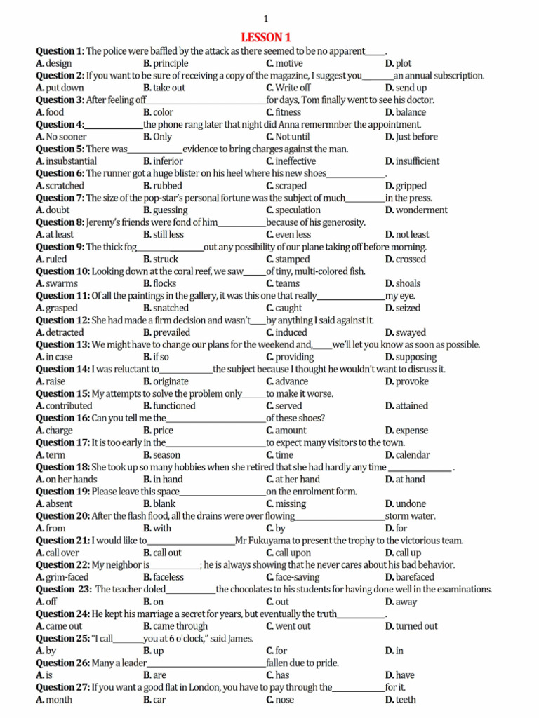 Lesson 1 (TN 1000) | PDF