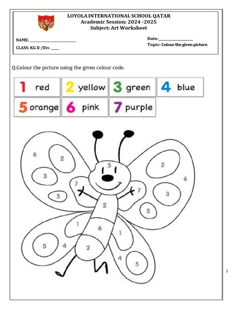 KG2 - Worksheet-Art | PDF