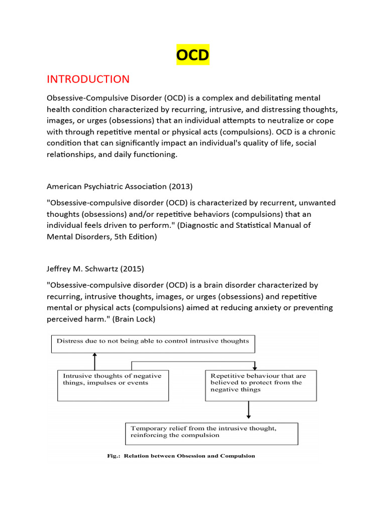 OCD | PDF | Obsessive–Compulsive Disorder | Selective Serotonin Reuptake Inhibitor