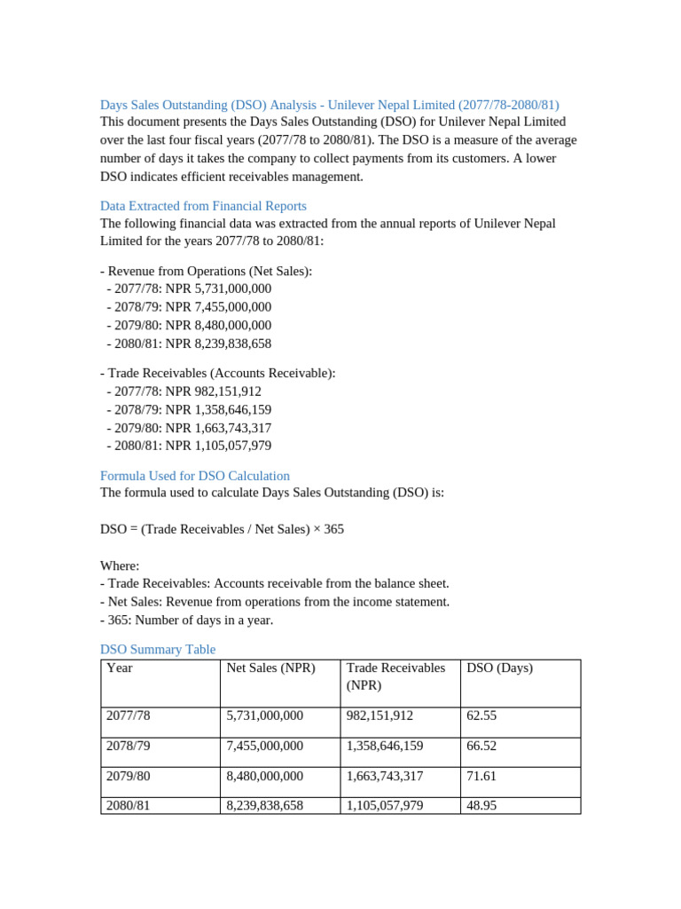 Unilever | PDF | Inventory | Revenue
