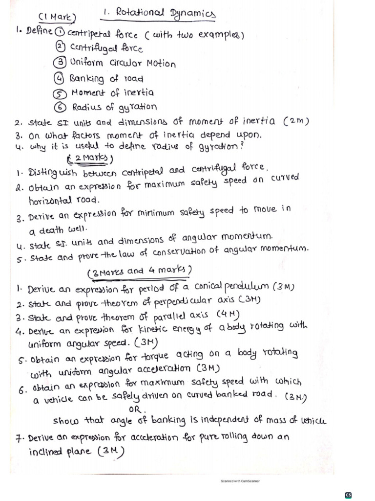 HSC 2025 Physics Important Questions | PDF
