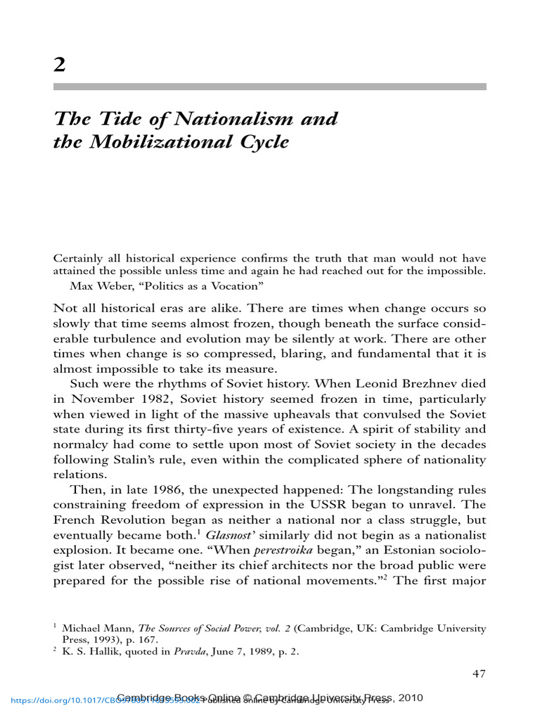Tide of Nationalism and the Mobilizational Cycle | PDF | Soviet Union ...
