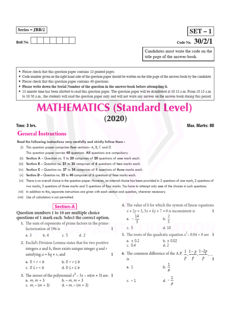 CBSE Math Exam Paper Analysis | PDF | Factorization | Mathematical Concepts
