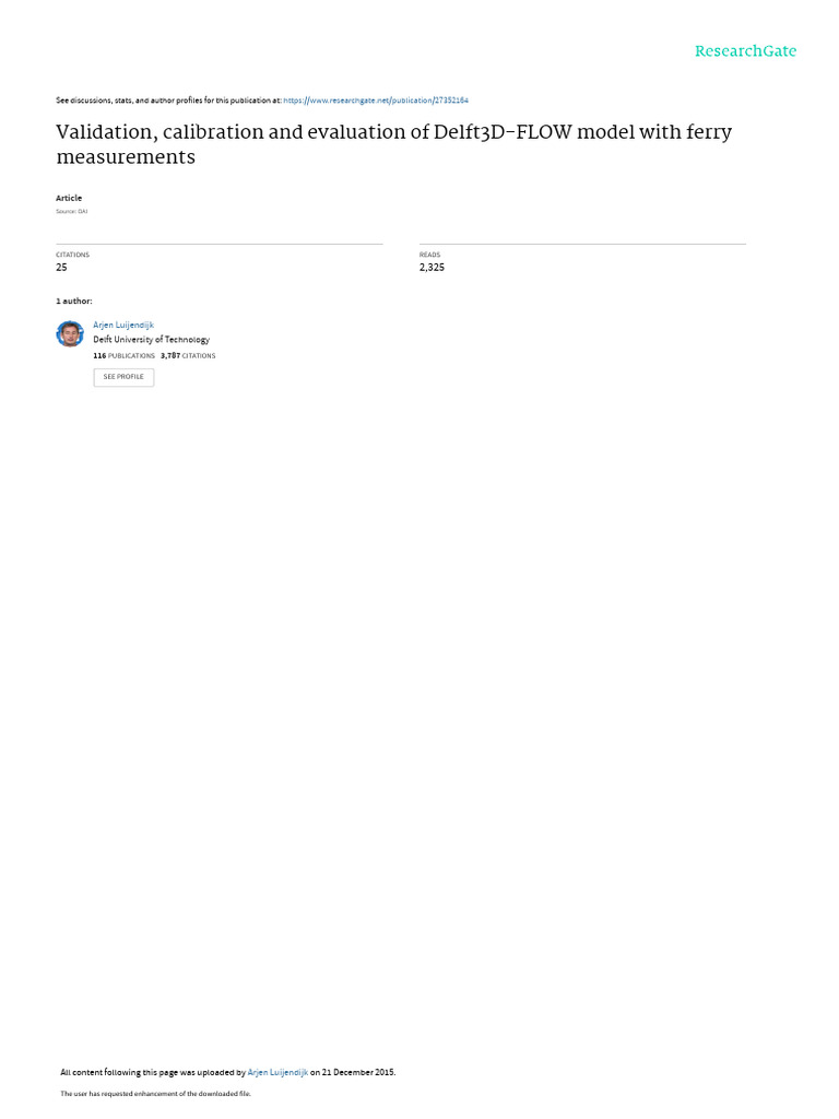 Delft3D-FLOW Model Validation | PDF | Tide | Applied And ...
