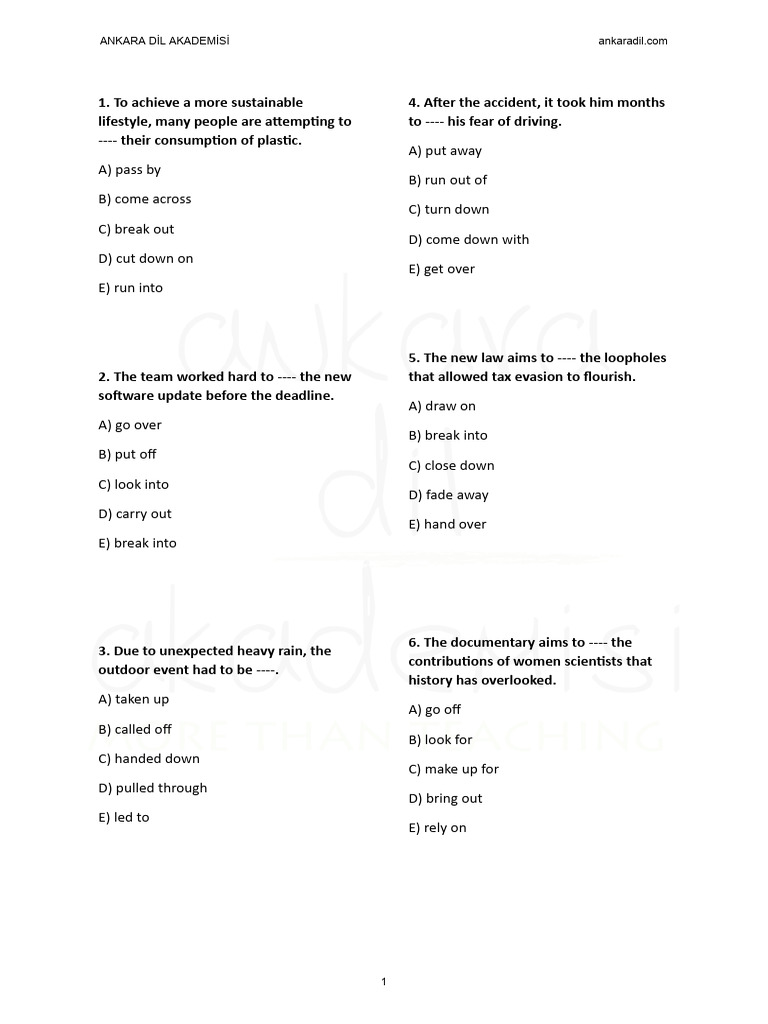 phrasal verbs - drills | PDF