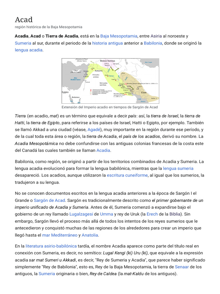 Acad - Wikipedia, la enciclopedia libre | PDF | Mesopotamia | Sumeria