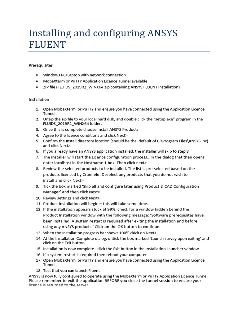 Install_FLUENT | PDF | Zip (File Format) | Installation (Computer Programs)