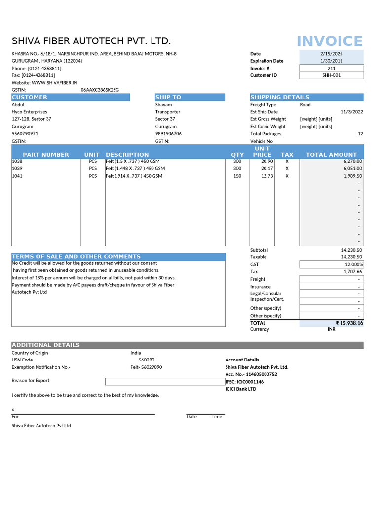 Invoice Format | PDF | Invoice | Payments