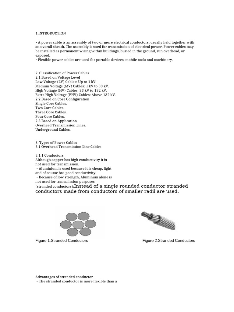 Cables | PDF | Electric Power Transmission | Alternating Current