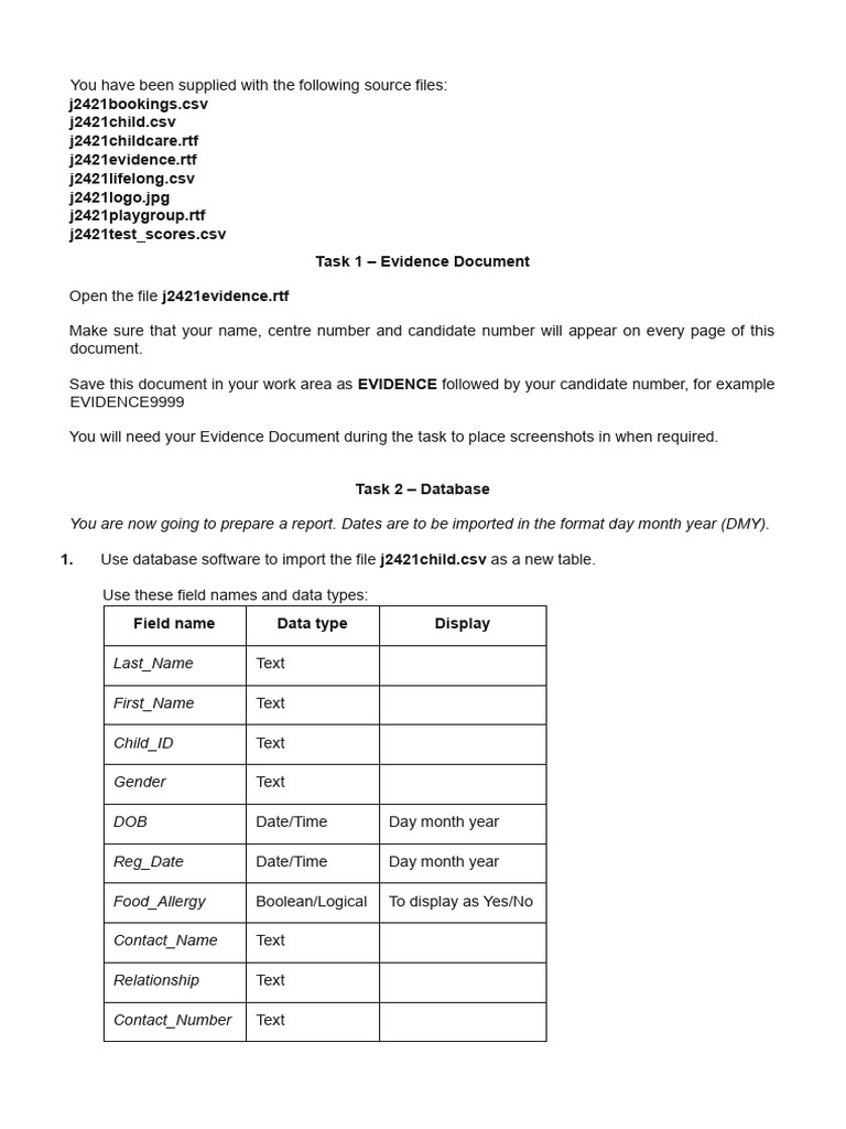 Practical Task 3 Database | PDF | Comma Separated Values | Data Type