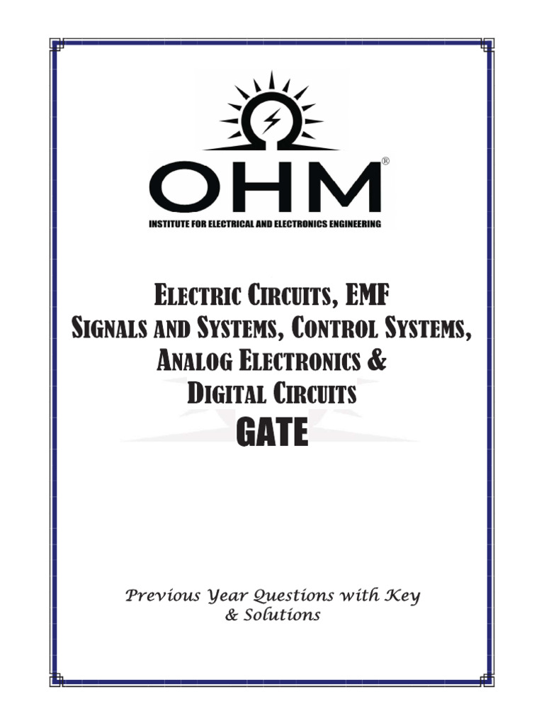 Ohm Institute Gate EE PYQ Preview | PDF