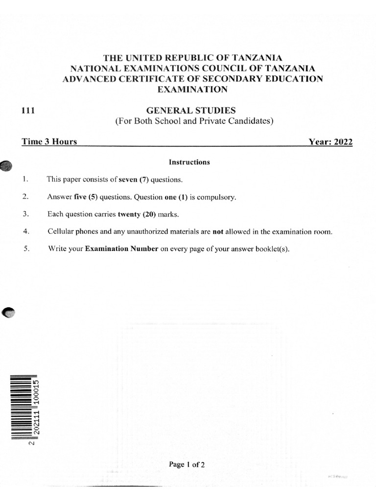 GeneralStudies F6 2022 | PDF