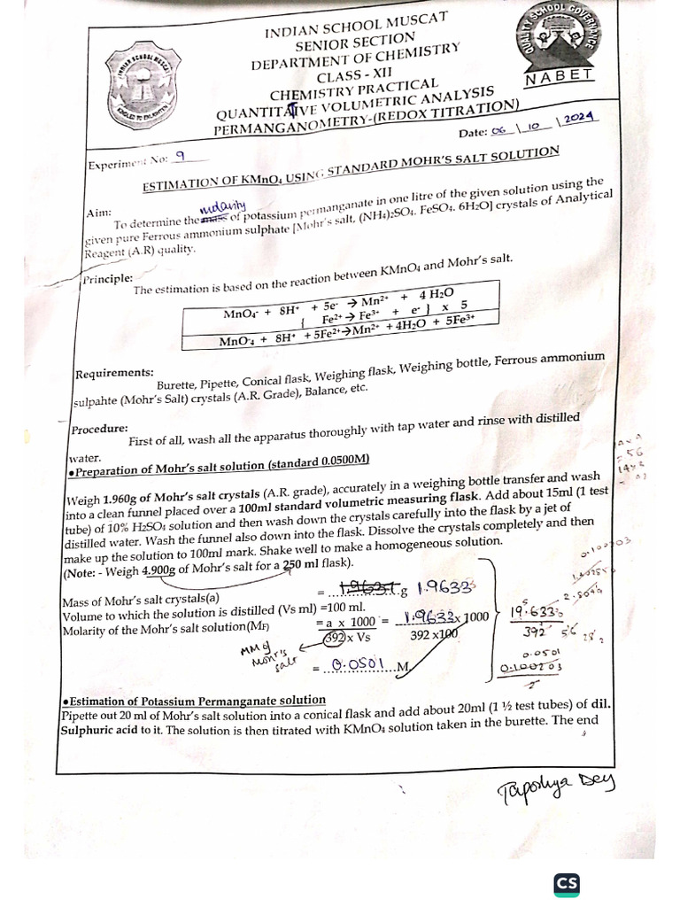Titration Chemistry Class 12 | PDF