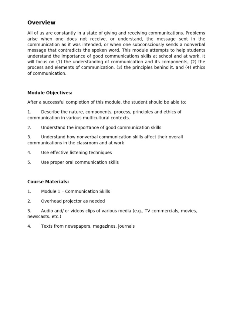Module 1 PURPOSIVE COMMUNICATION | PDF | Communication | Cognitive Science