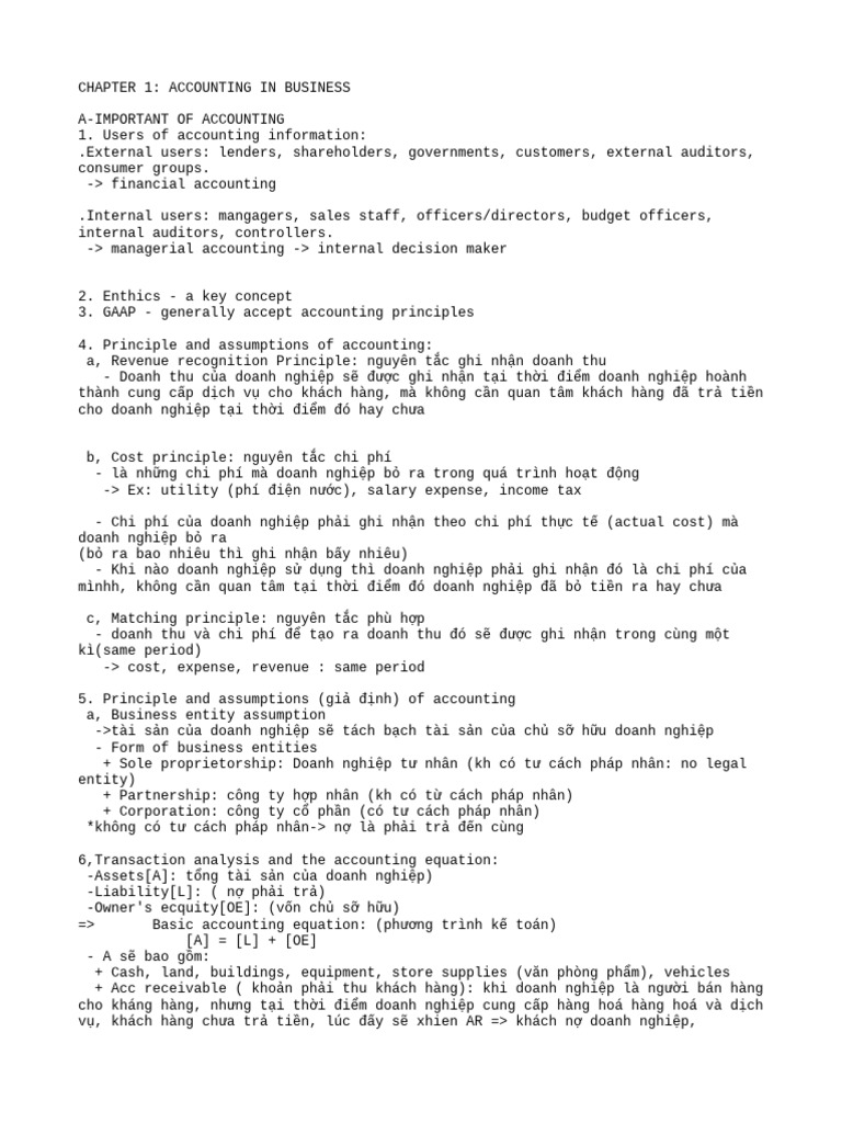 ACC101 - Chapter 1 | PDF