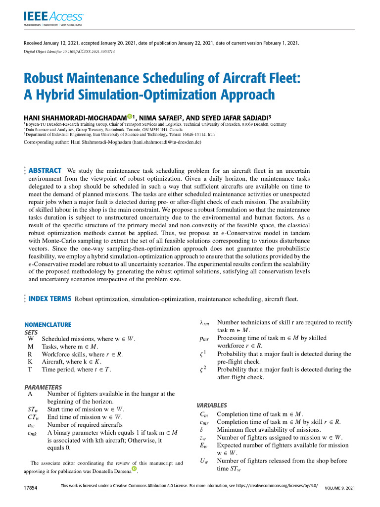 Aircraft Fleet Maintenance Strategy | PDF | Mathematical Optimization | Reliability Engineering