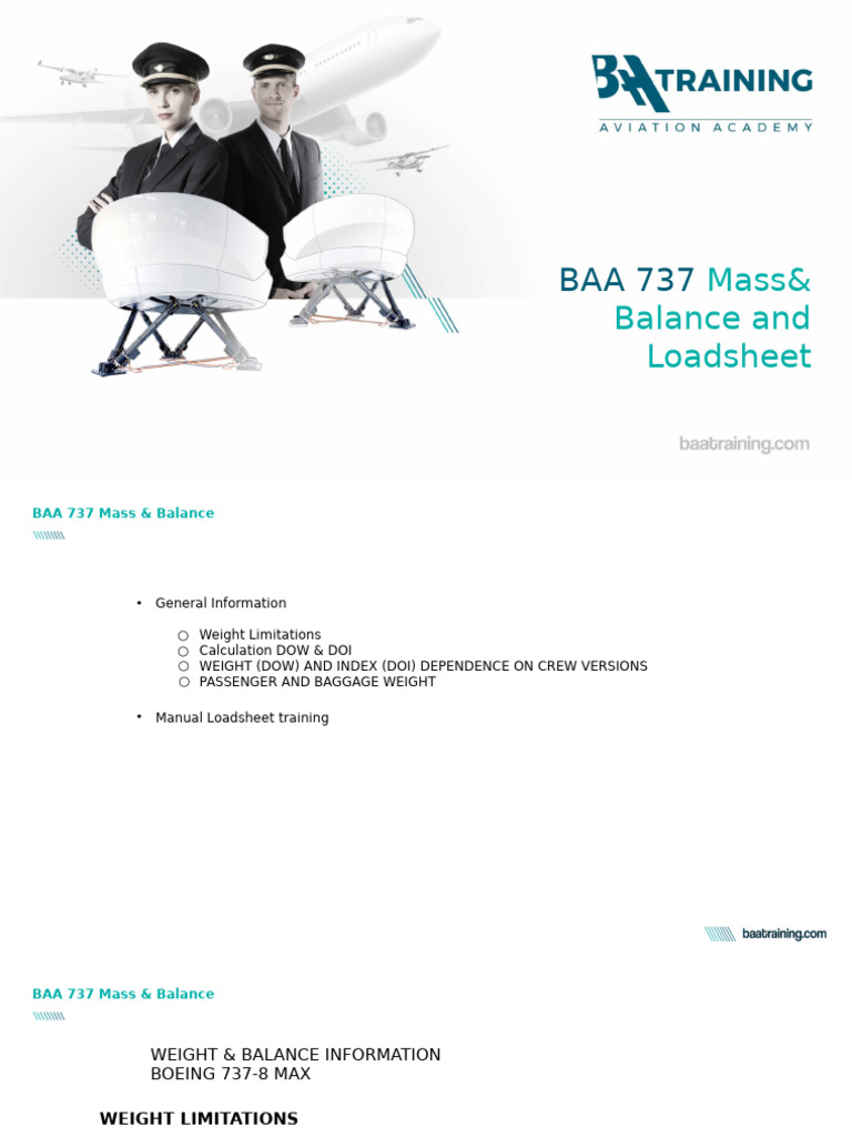 Boeing 737 Mass & Balance Guide | PDF | Weight | Aviation