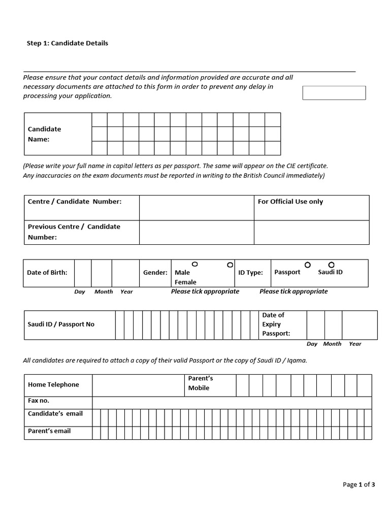 Edexcel IGCSE Registration Form 2025 | PDF