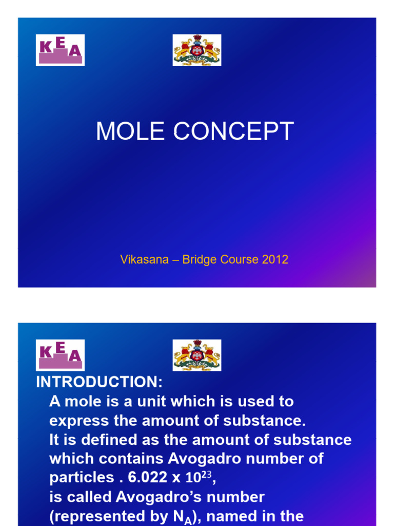 mole | PDF | Mole (Unit) | Molecules