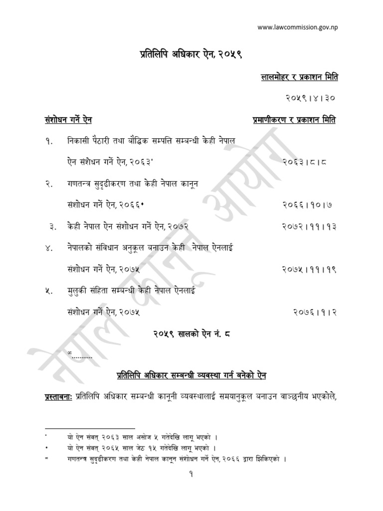 Copyright Act Nepali | PDF