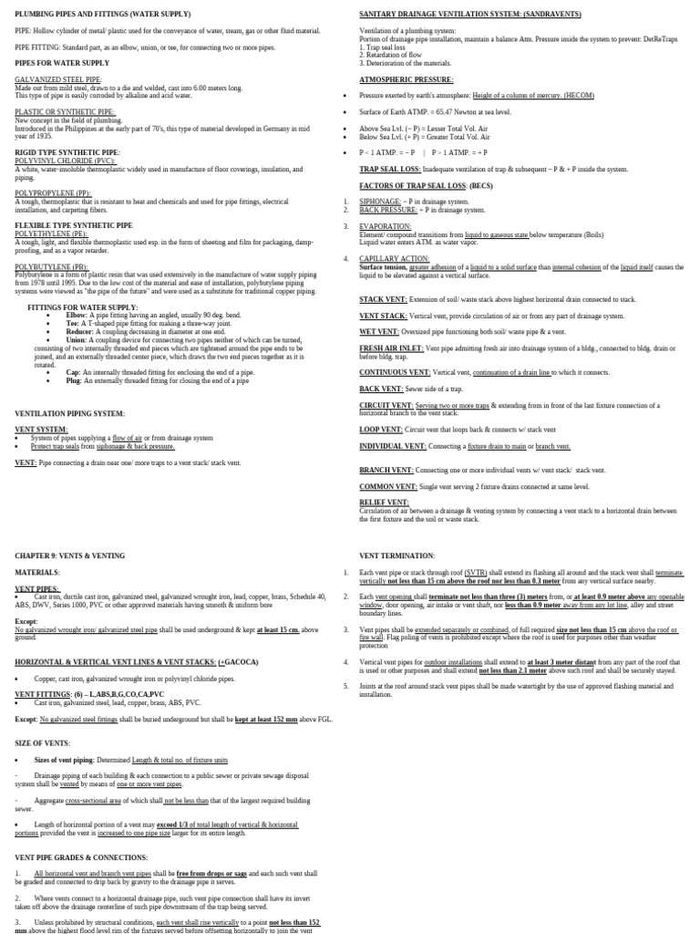 Plumbing Pipes and Fittings Guide | PDF | Pipe (Fluid Conveyance ...