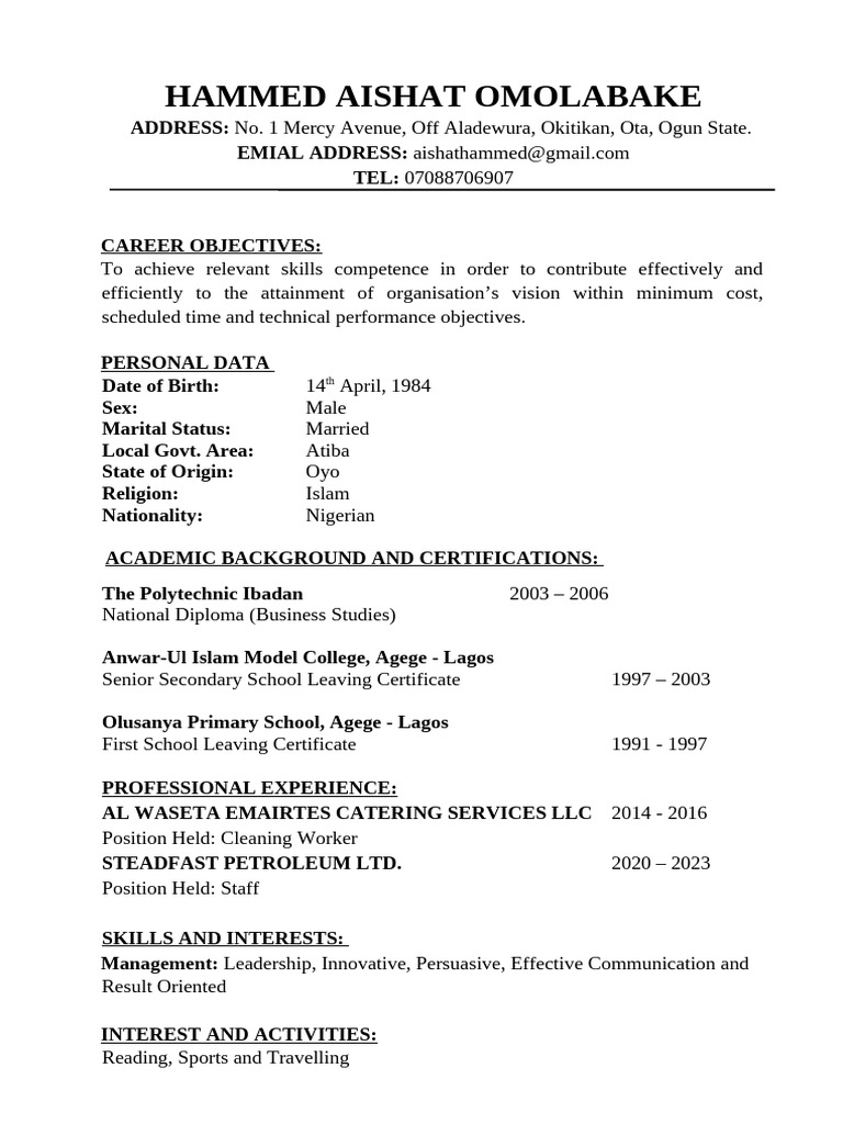 Hammed Aishat Omolabake | PDF