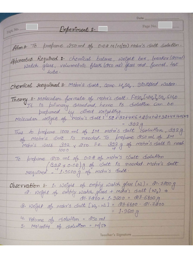 Chemistry Final Practical File | PDF