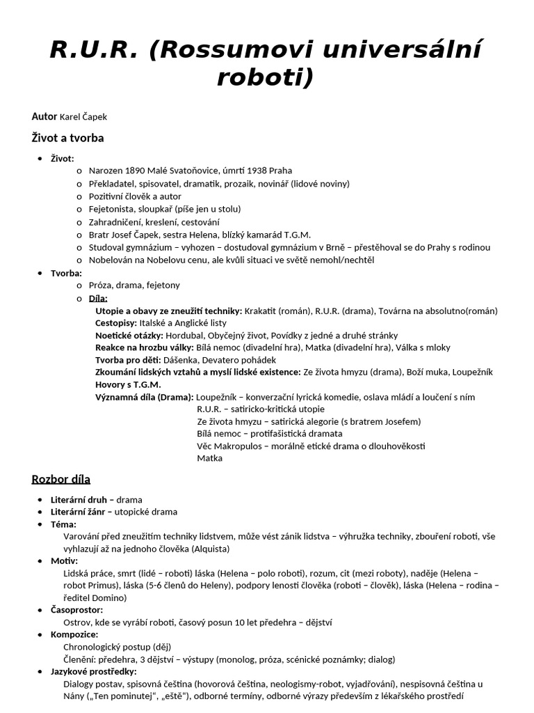 Čapek Rúr | PDF