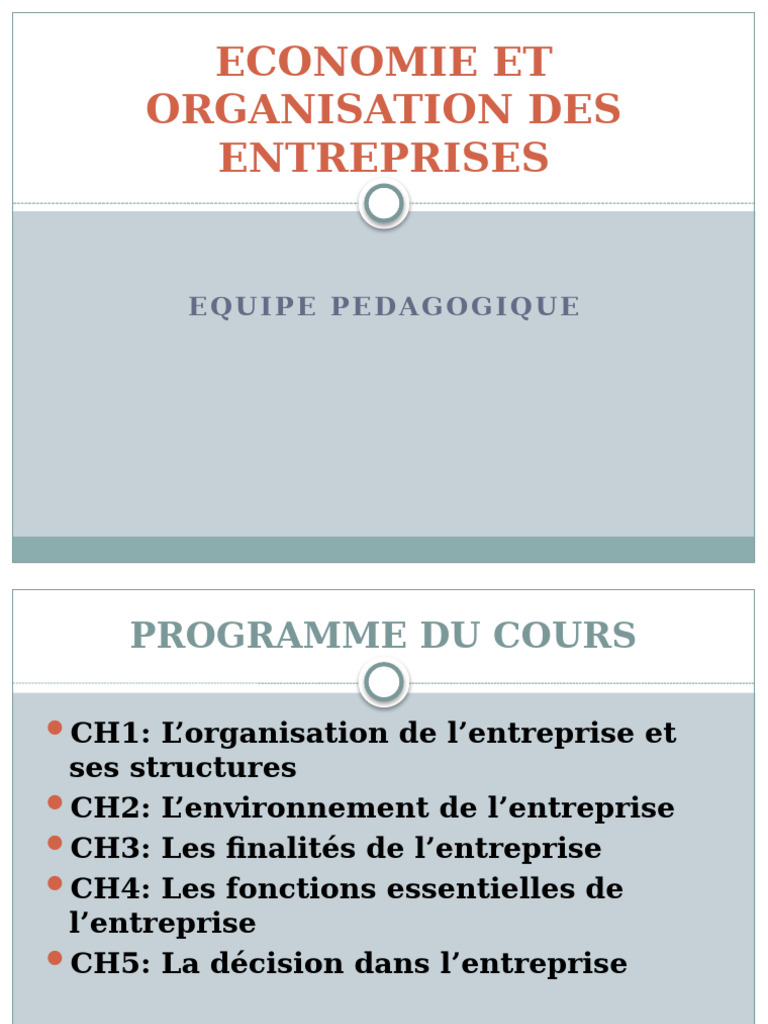 Cours Eoe Actualise | PDF | Business | Capital (Économie)