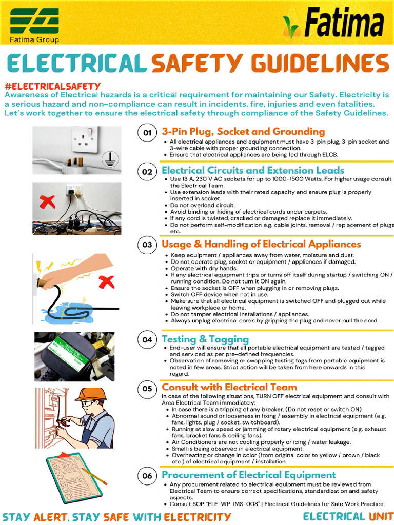Electrical Safety Guidelines - Flyer For D-Level | PDF