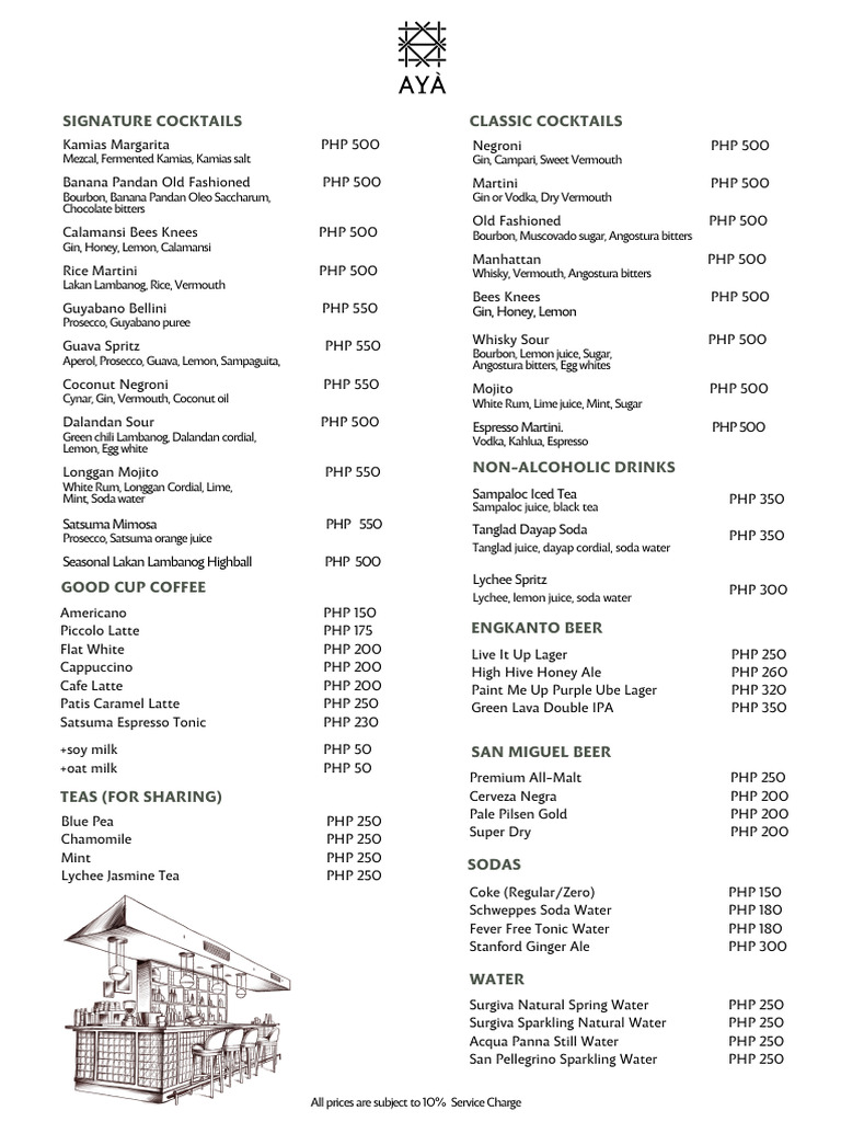 66c6b590811d4f10e1e2a66d - AYA BEVERAGE MENU 02 | PDF | Martini ...