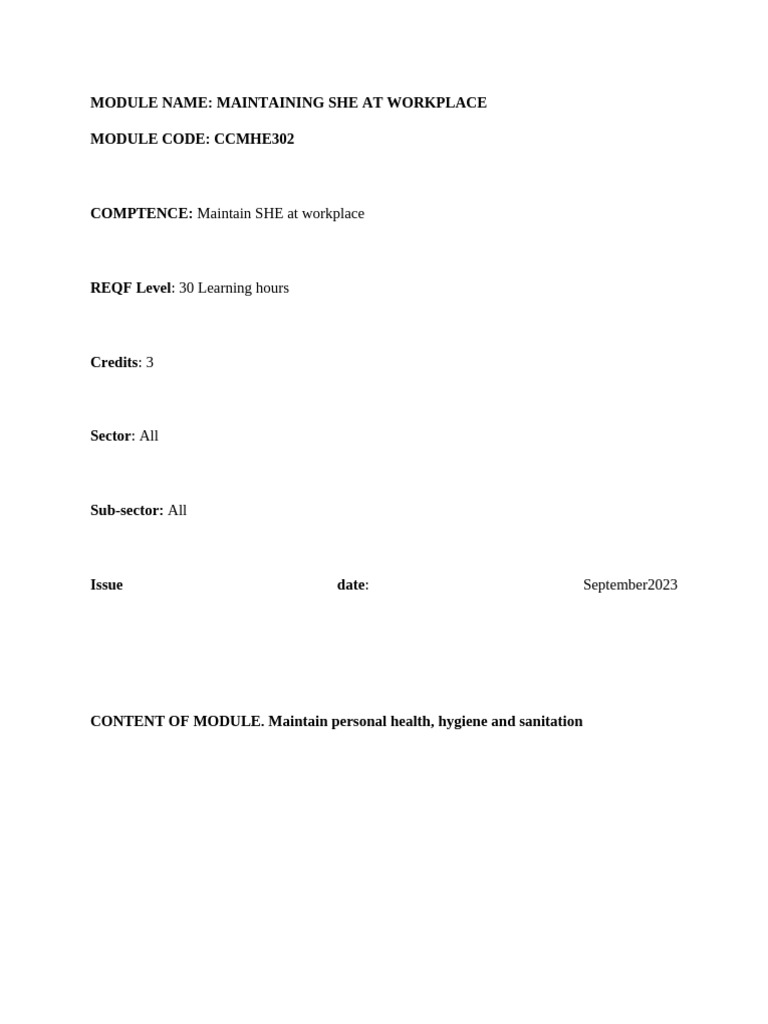 She Module 025907 | PDF | Hygiene | Sexually Transmitted Infection