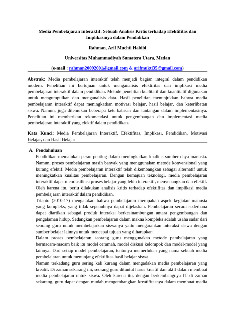 Media Pembelajaran Interaktif | PDF