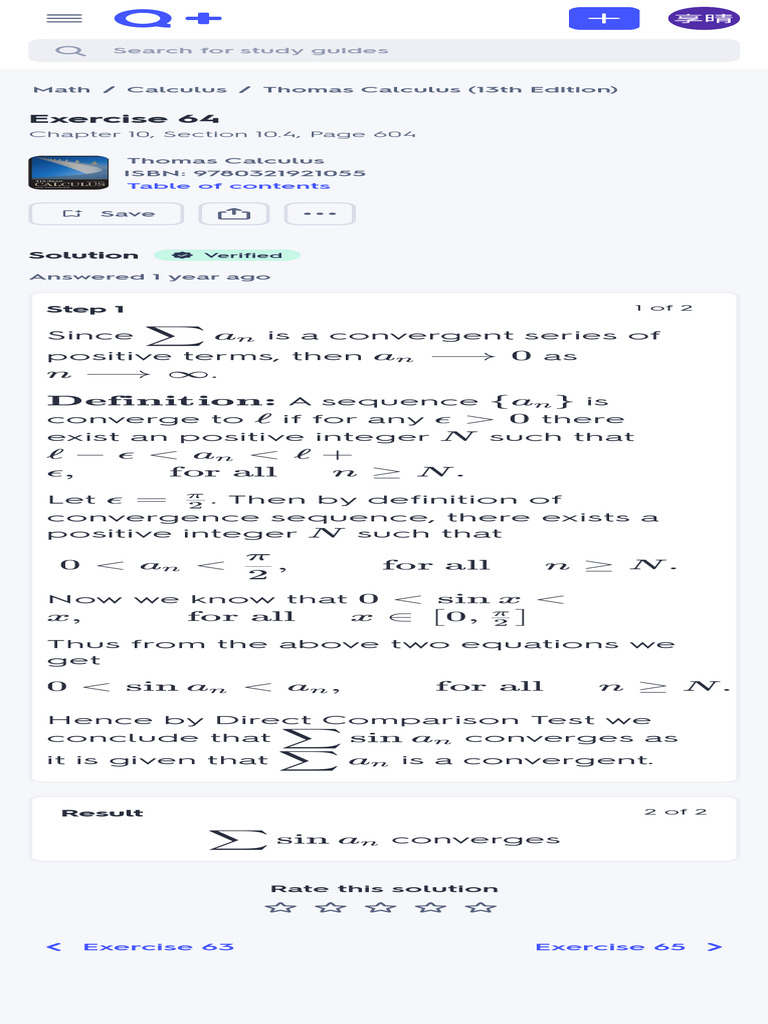 Convergence of Series in Calculus | PDF
