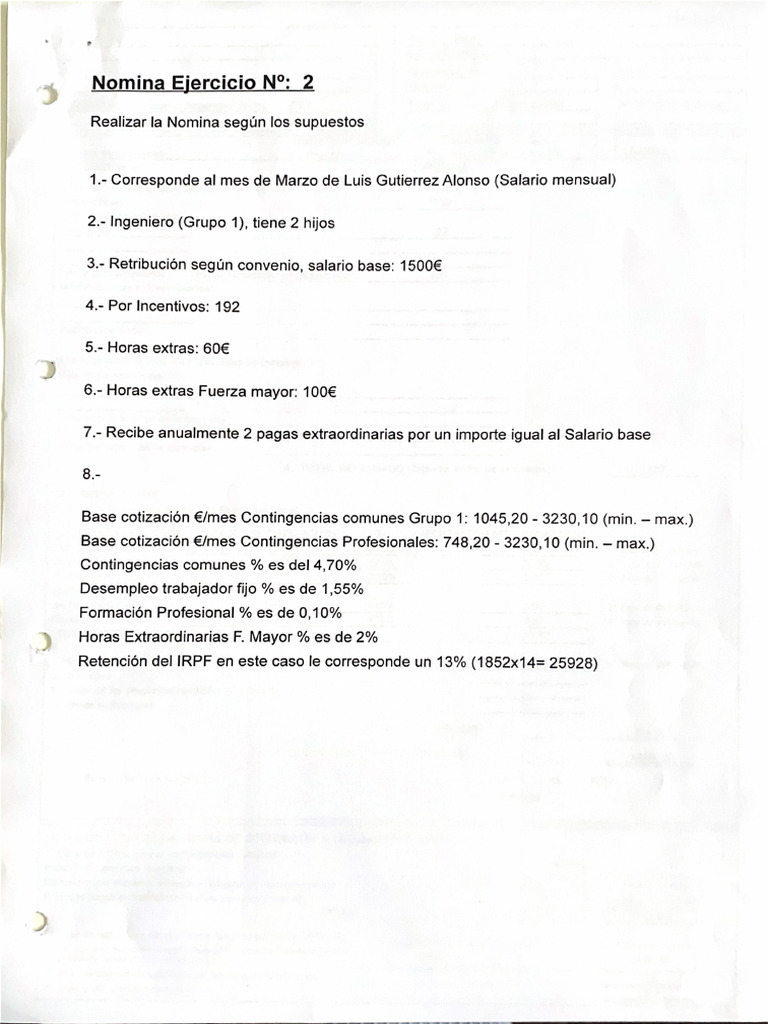 Nomina Ejercicio N° 2 | PDF
