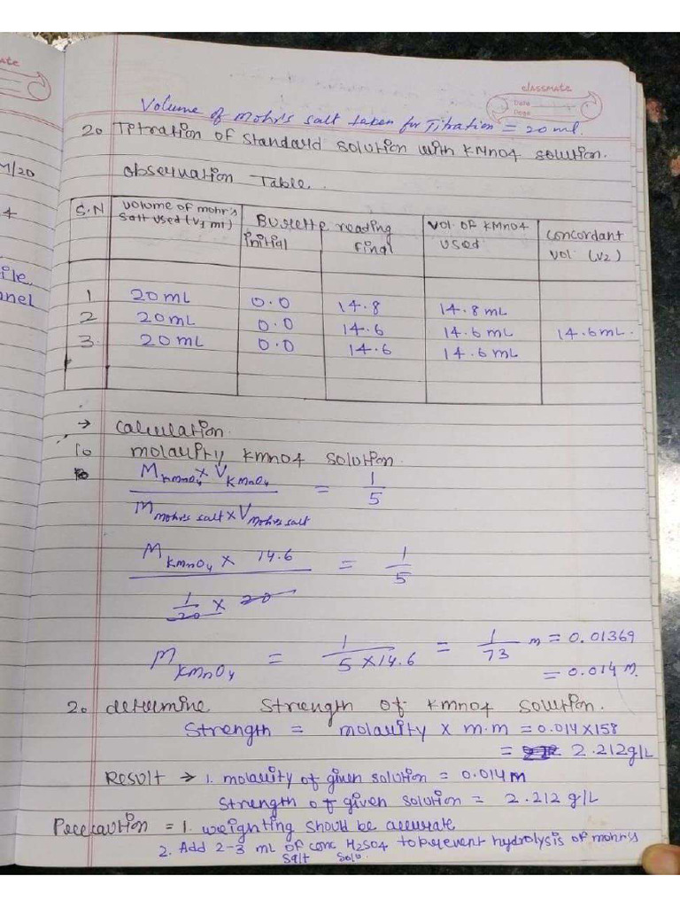 Titration Prectical Class 12th | PDF