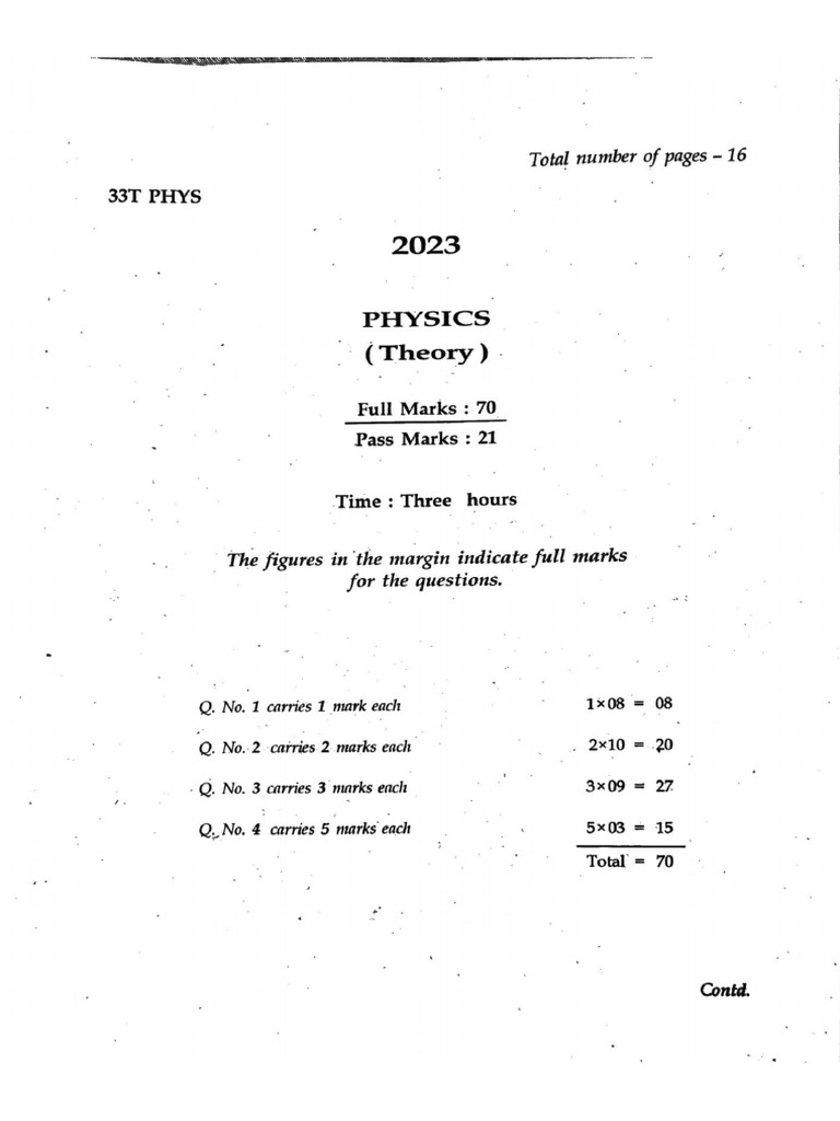 Physics 2023 | PDF