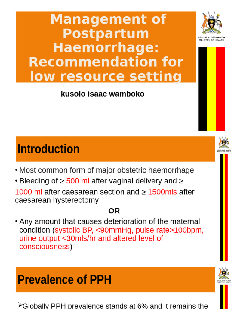PPH Management Presenation | PDF | Uterus | Medical Specialties