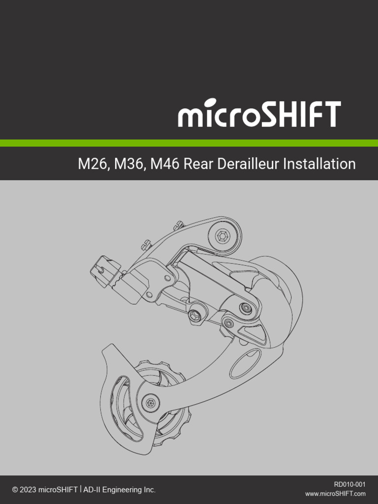 Microshift Rear Derailleur Installation Guide (M26, M36, M46) | PDF