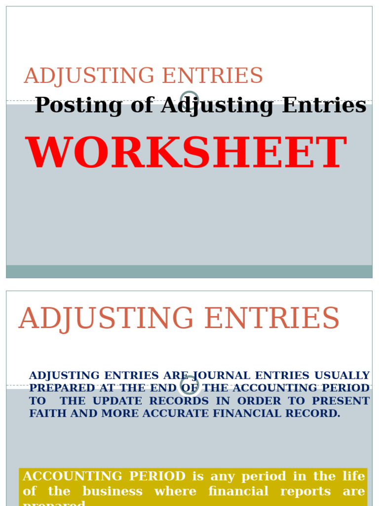 Adjusting Entries | PDF | Debits And Credits | Expense