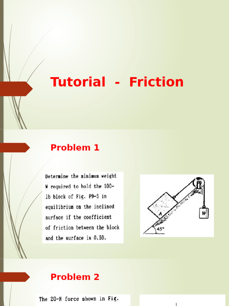 Tutorial Chapter 5 - Friction | PDF