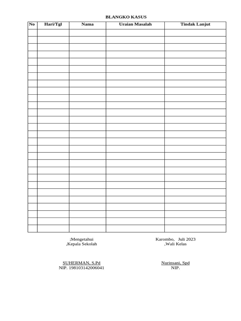 Blangko Kasus | PDF